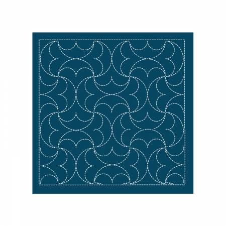 Sashiko Sampler - Hangetsu-tsunagi - Navy – keystonemoderncreative